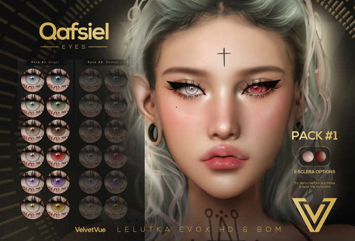 Second Life Marketplace - [ VelvetVue ] Qafsiel Eyes :: Angel Pack